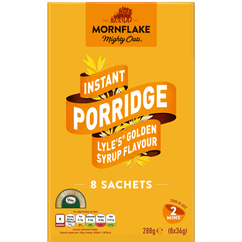 Instant Porridge Golden Syrup Sachets – Mornflake - Mighty Oats