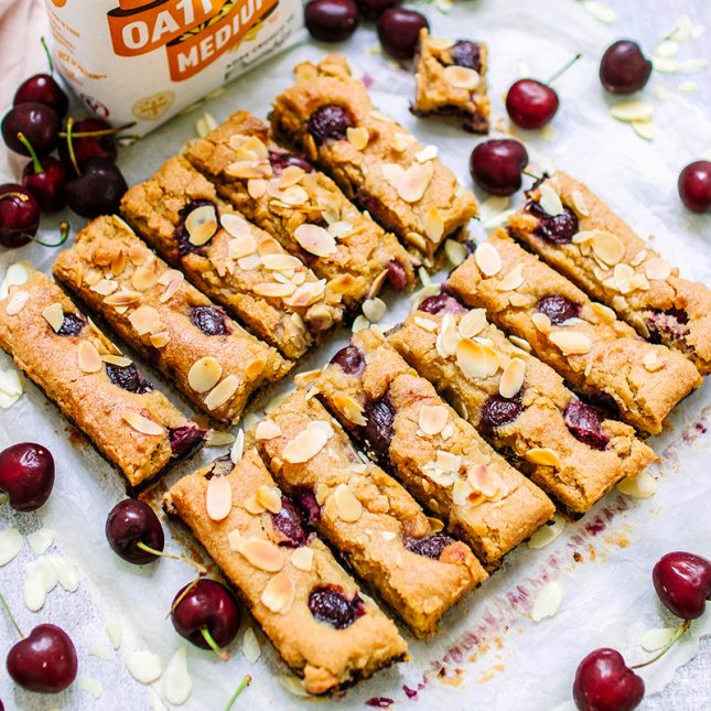 Cherry Oat Bakewell Bars Recipe from the Mornflake Mighty Oats